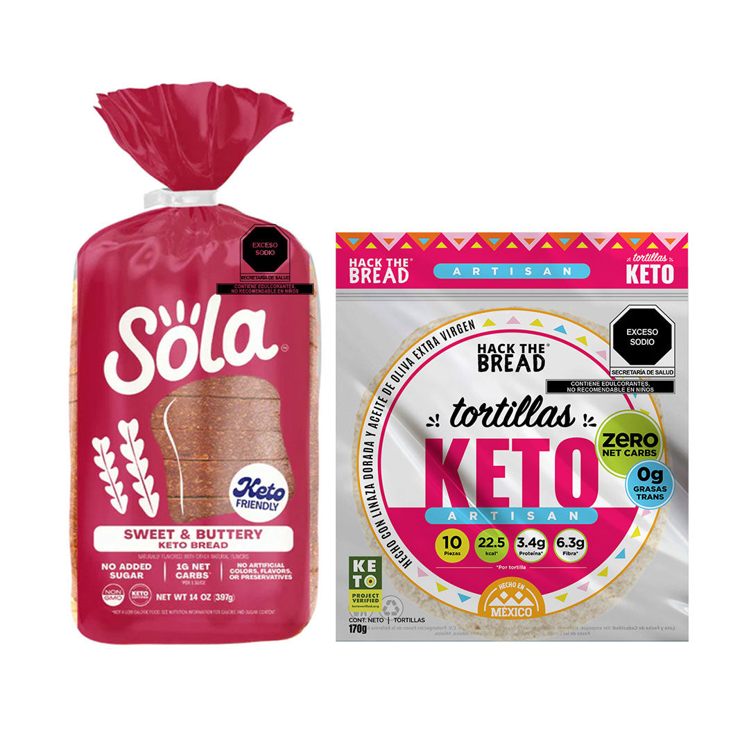 Pack de Tortillas Keto Hack The Bread® y Pan Keto sabor a Mantequilla ...