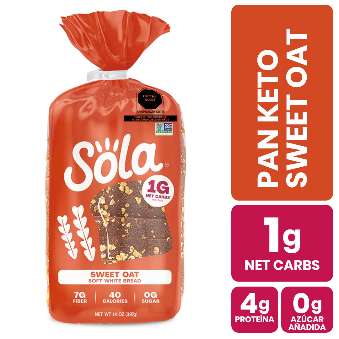 Pan Keto Vegano, Sin Azúcar, sólo 70 Calorías, Sweet Oat de SOLA – Haz ...